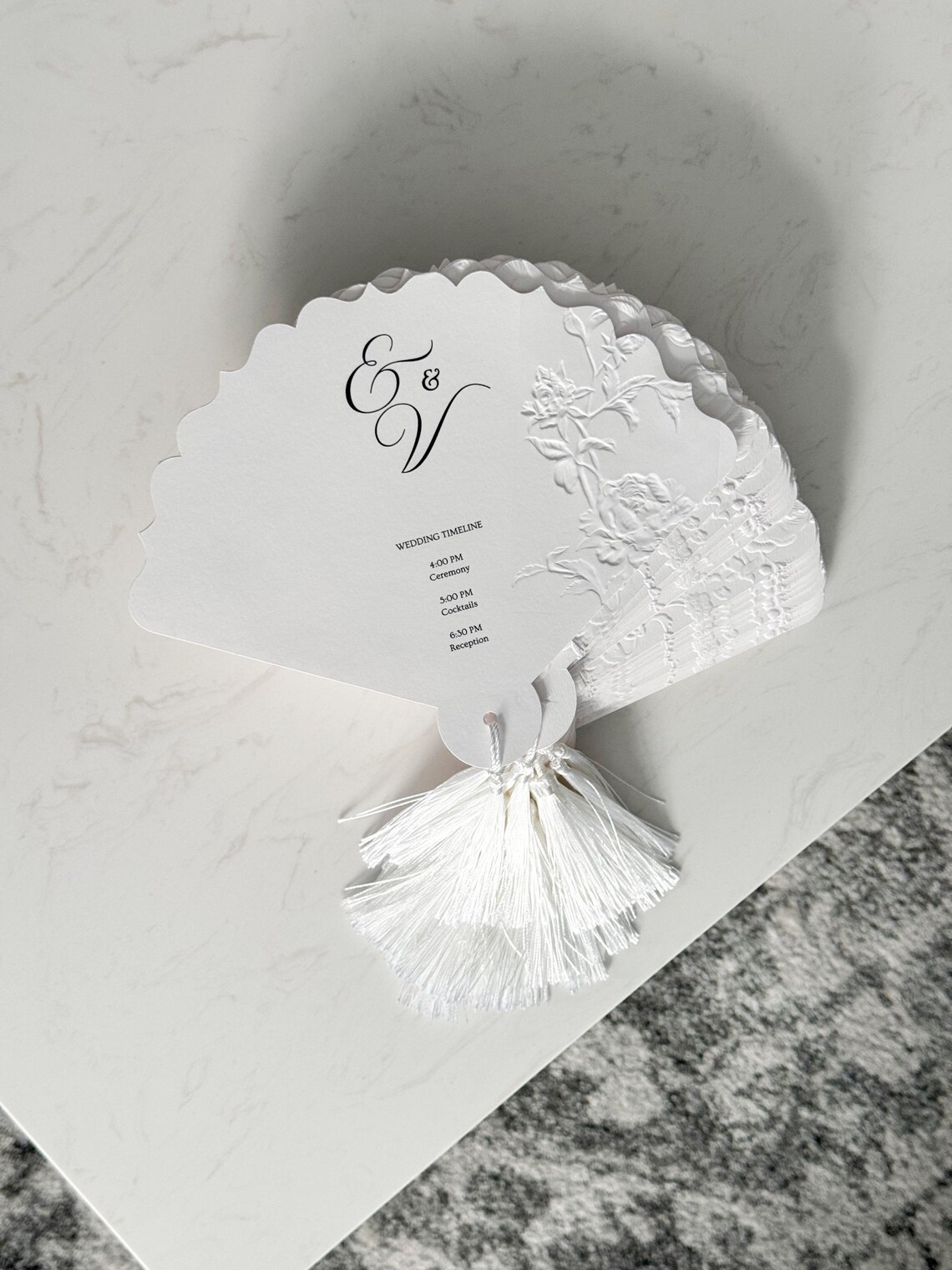 Embossed Floral Wedding Paper Fans | Event Favours | Party Gifts ...