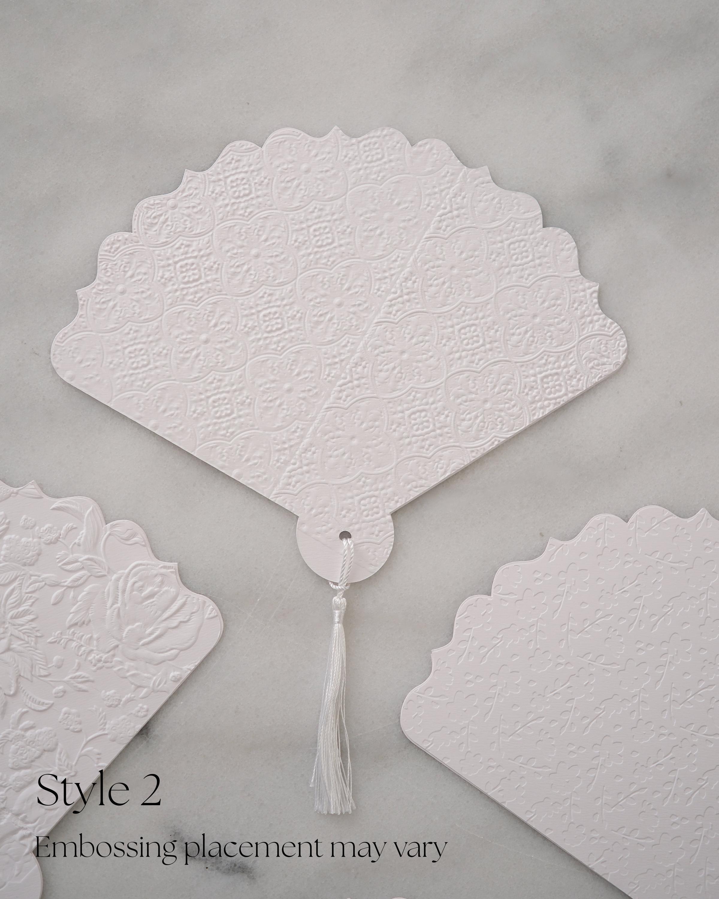 Embossed Floral Wedding Paper Fans | Event Favours | Party Gifts ...