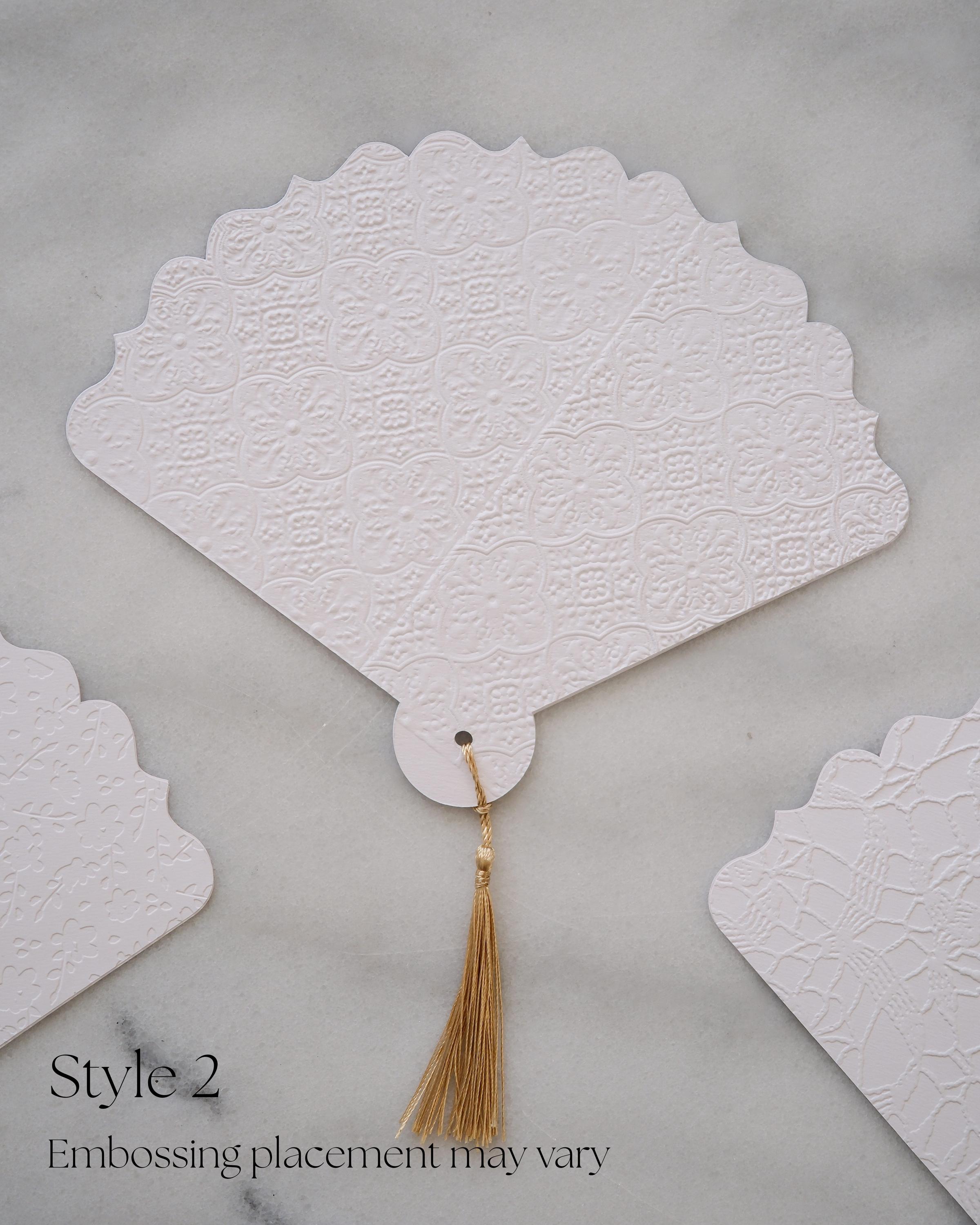 Embossed Floral Wedding Paper Fans | Event Favours | Party Gifts ...