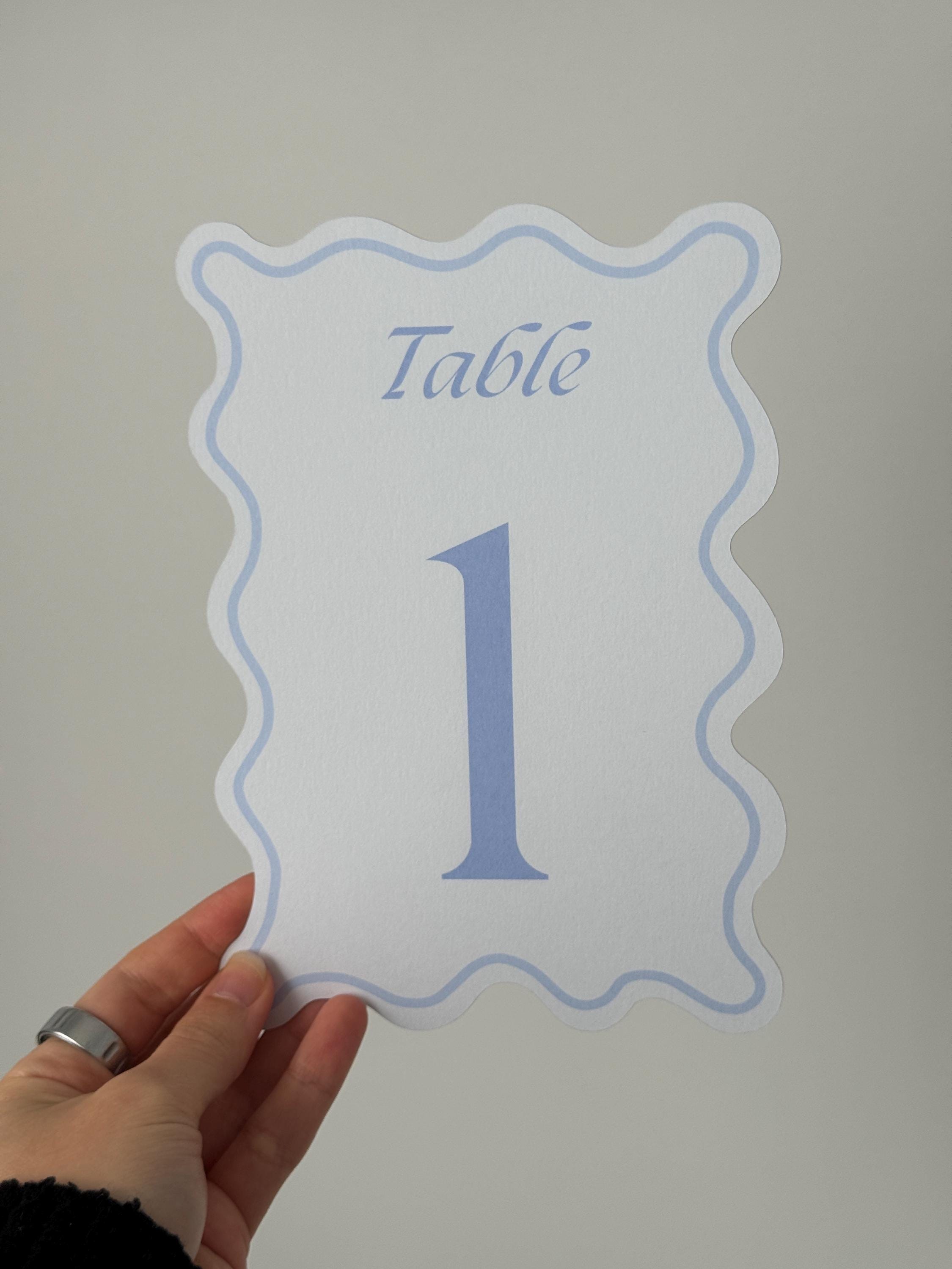 Wavy Table Numbers | Pastel Party Decor, Wedding, Bridal Shower (single ...