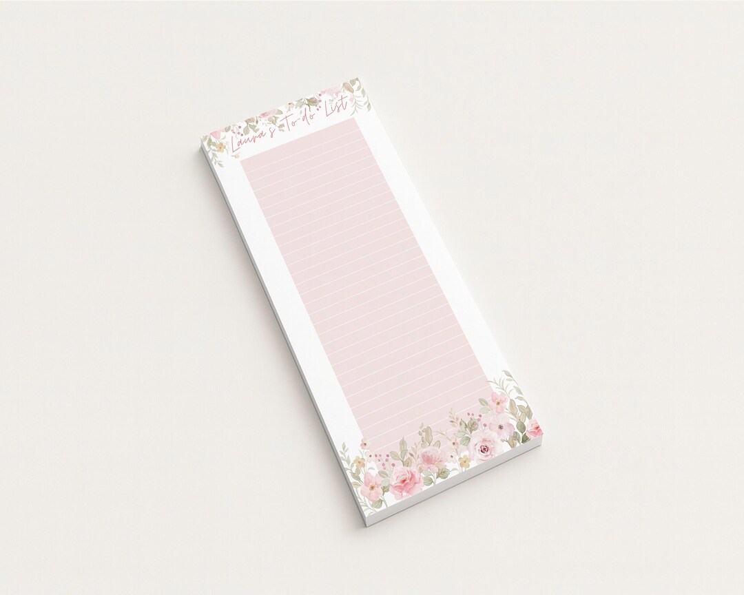 Personalised Slim To-do List Notepad | Minimal Stationery Notepads ...