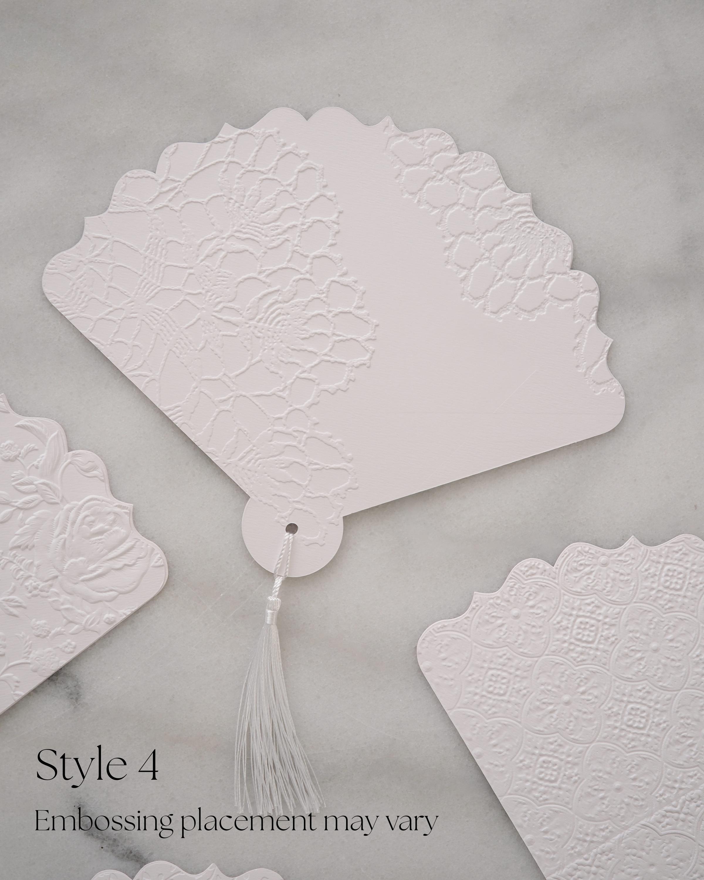 Embossed Floral Wedding Paper Fans | Event Favours | Party Gifts ...