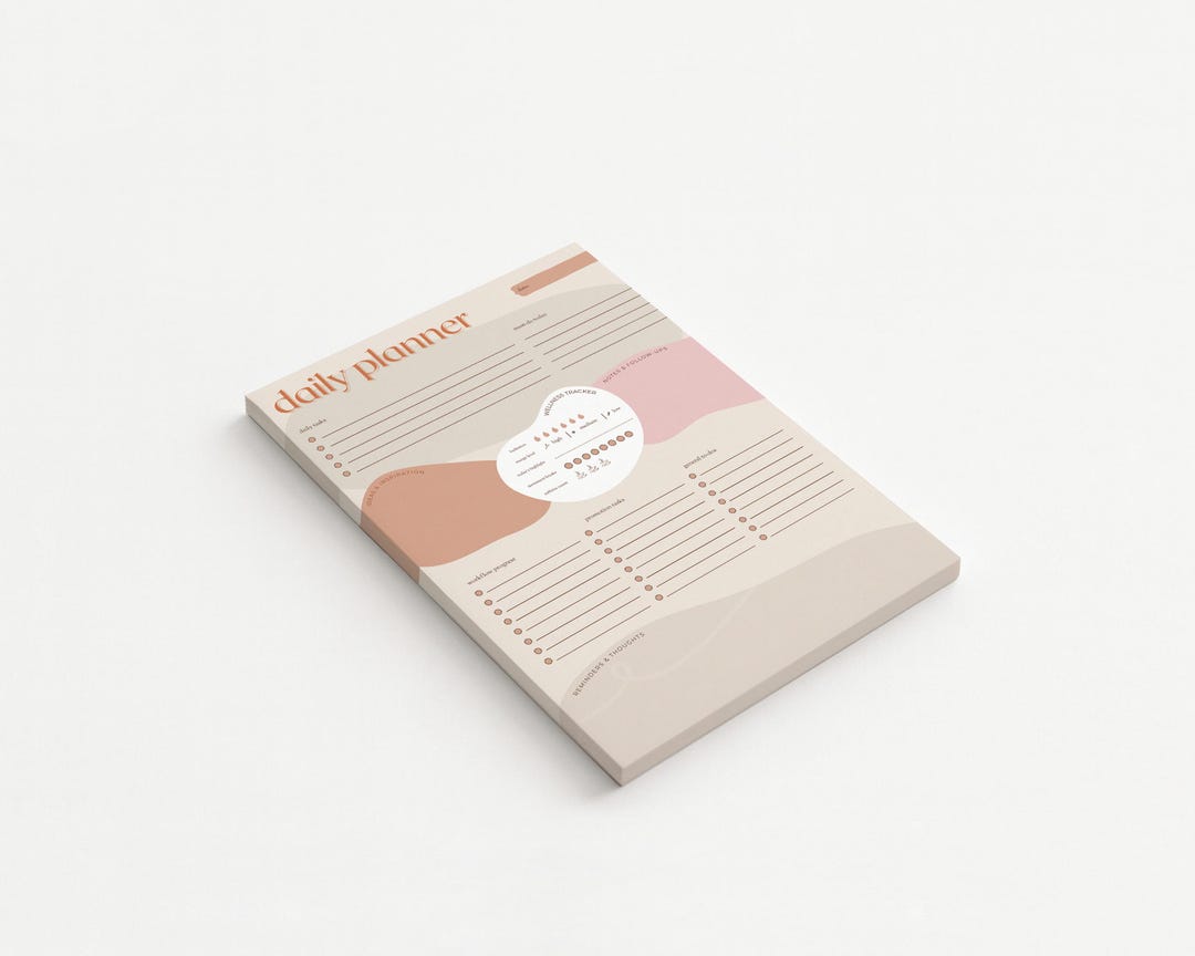 Pastel Daily Planner Notepad: A4 or A5 Productivity Journal - Etsy