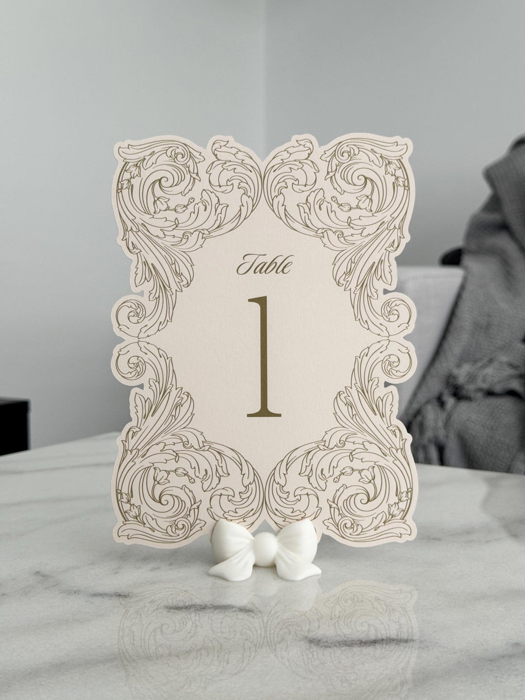 Die Cut Table Numbers With Holders | Rococo Baroque Vintage Floral ...