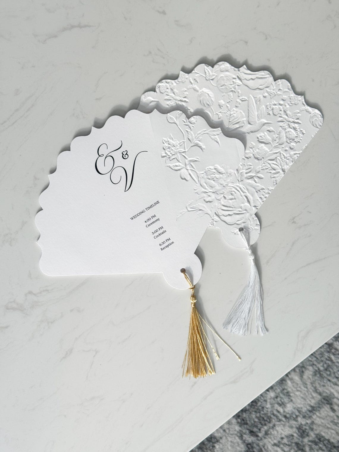 Embossed Floral Wedding Paper Fans | Event Favours | Party Gifts ...