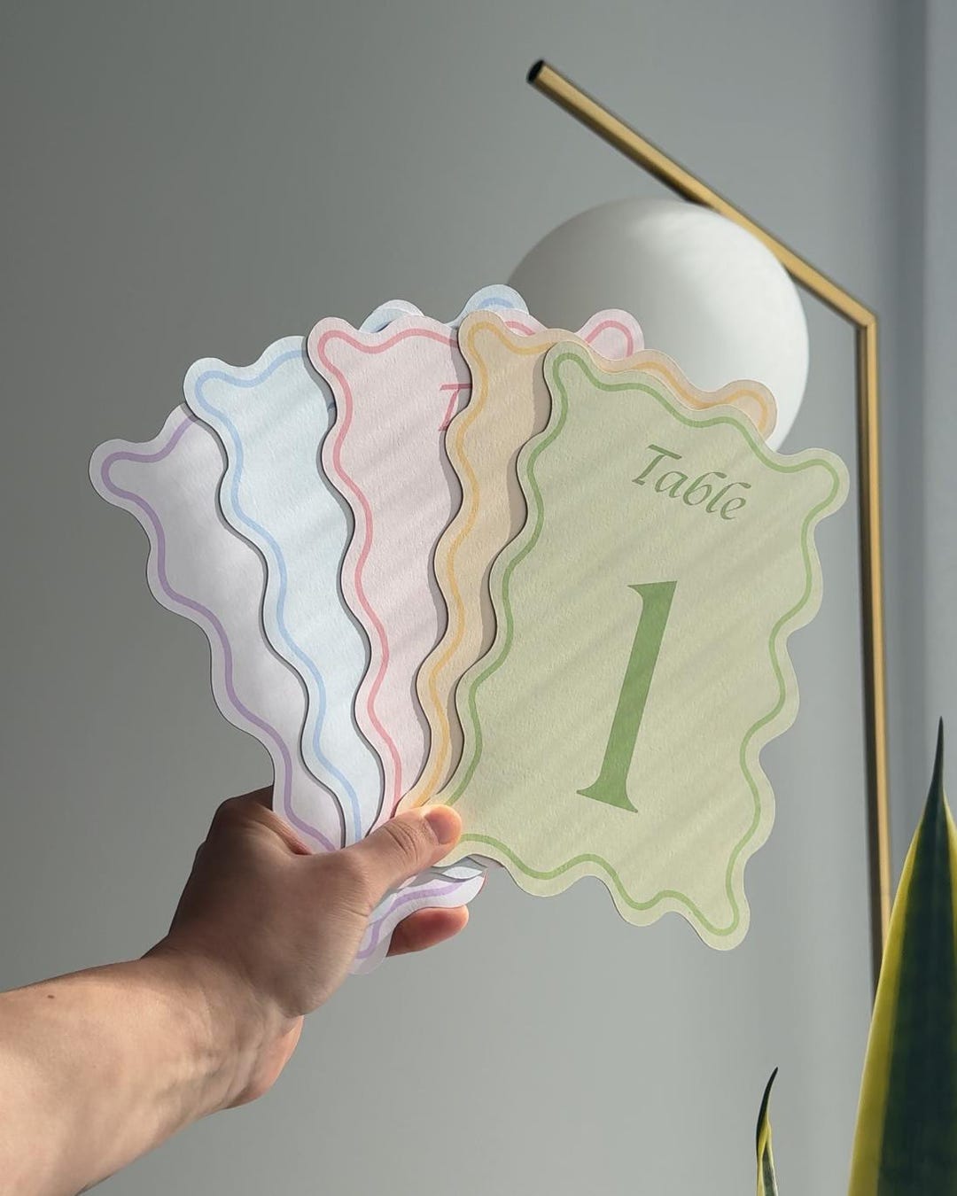 Wavy Table Numbers | Pastel Party Decor, Wedding, Bridal Shower (single ...