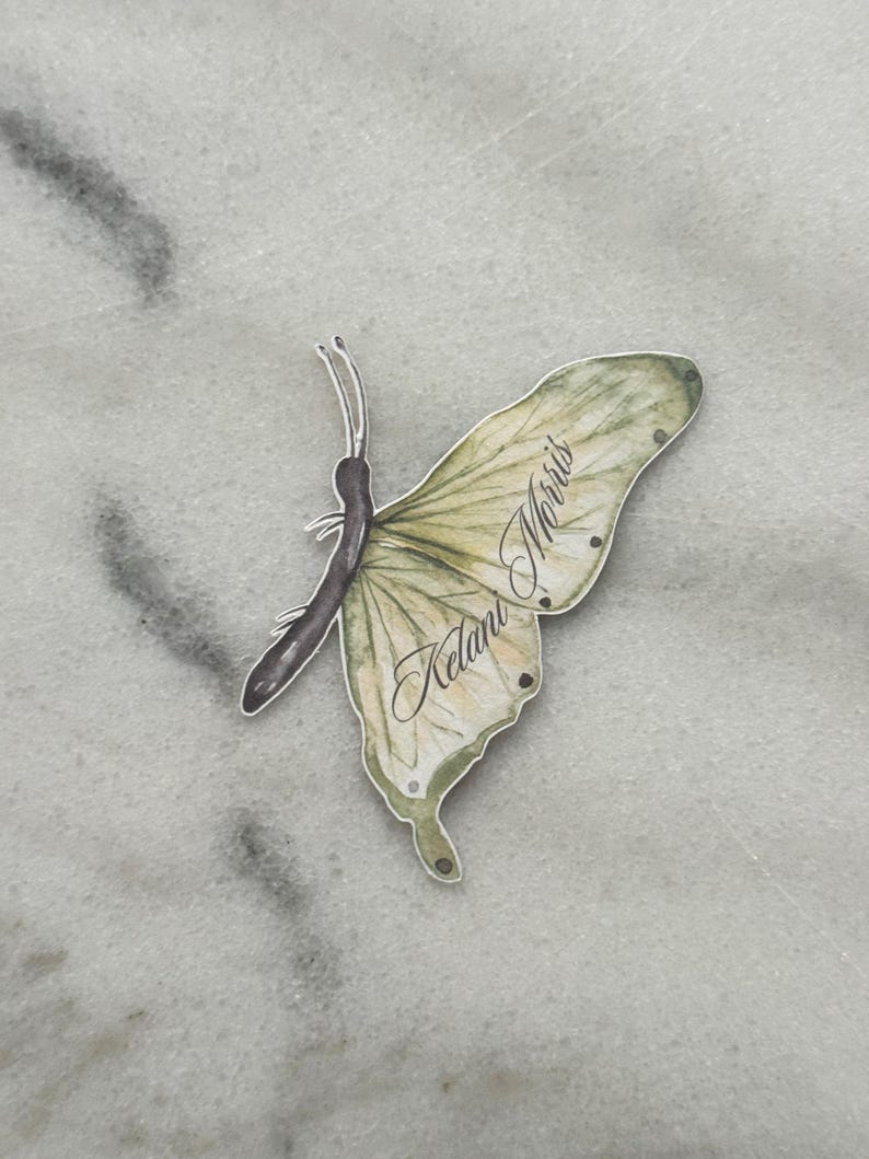 Die Cut Wedding Place Cards | Floral & Butterfly Design, Personalised ...