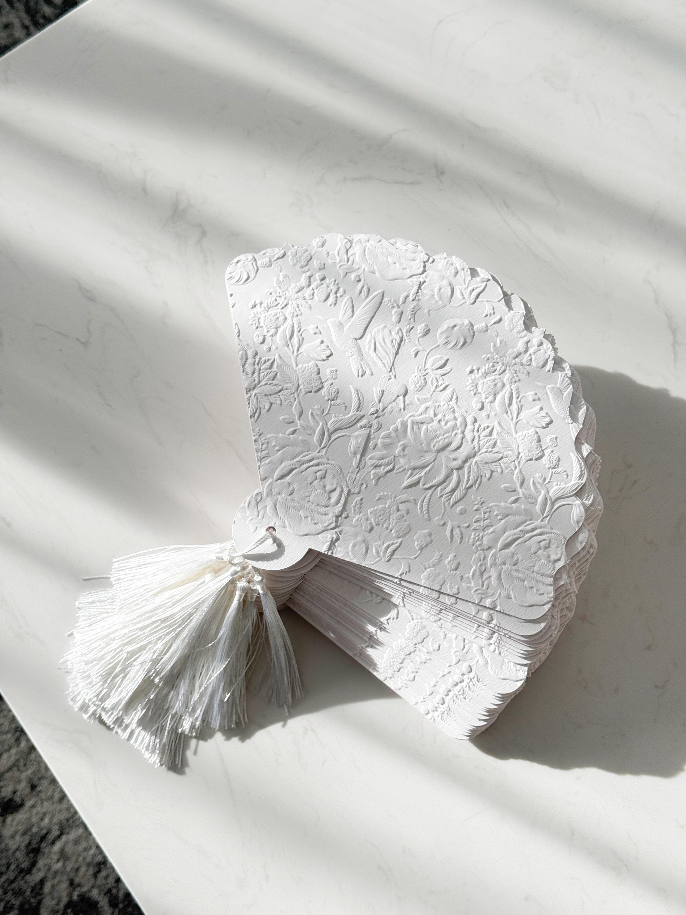 Embossed Floral Wedding Paper Fans | Event Favours | Party Gifts ...