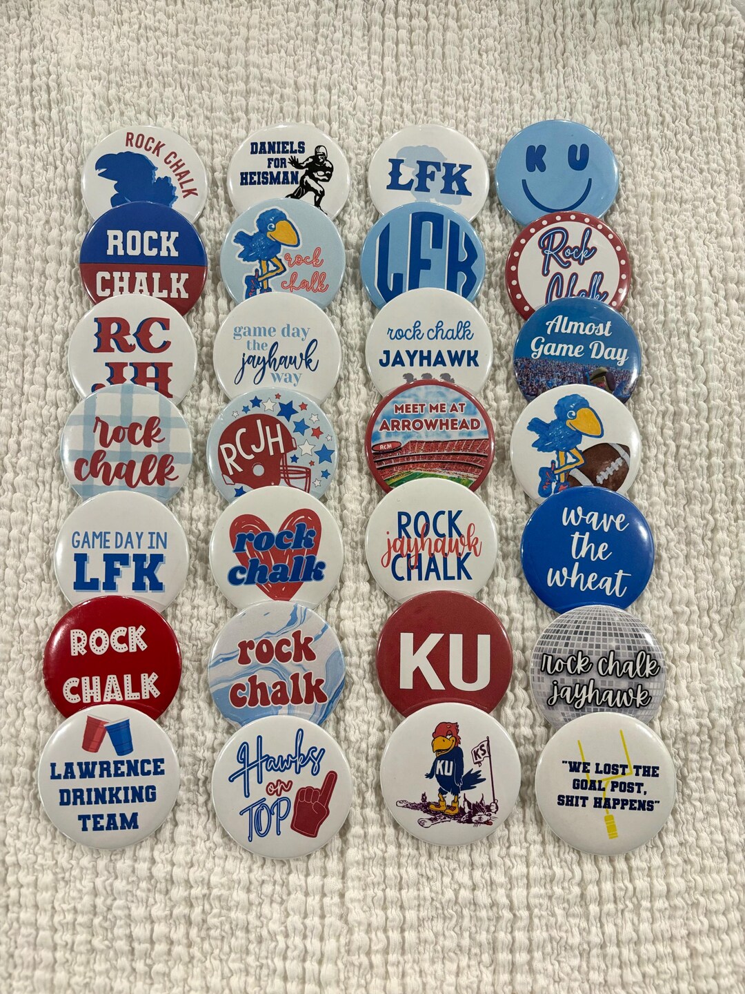 Kansas Game Day Buttons 3in Size - Etsy