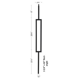 Square Iron Balusters set of 10 Modern Contemporary Black Mega 3/4 ...