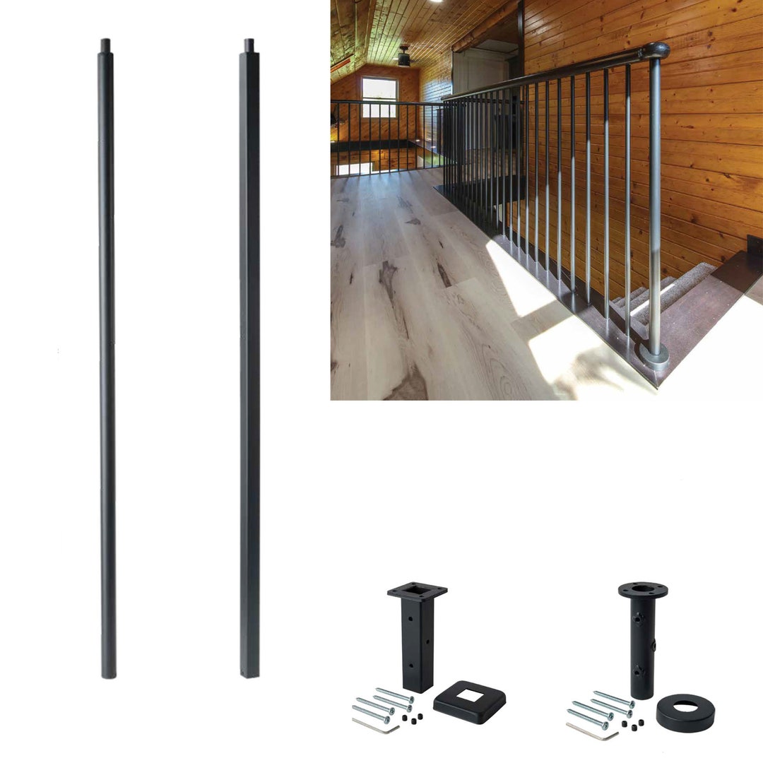 Modern Iron Stair Railing Newel Post: Square/round Style - Etsy