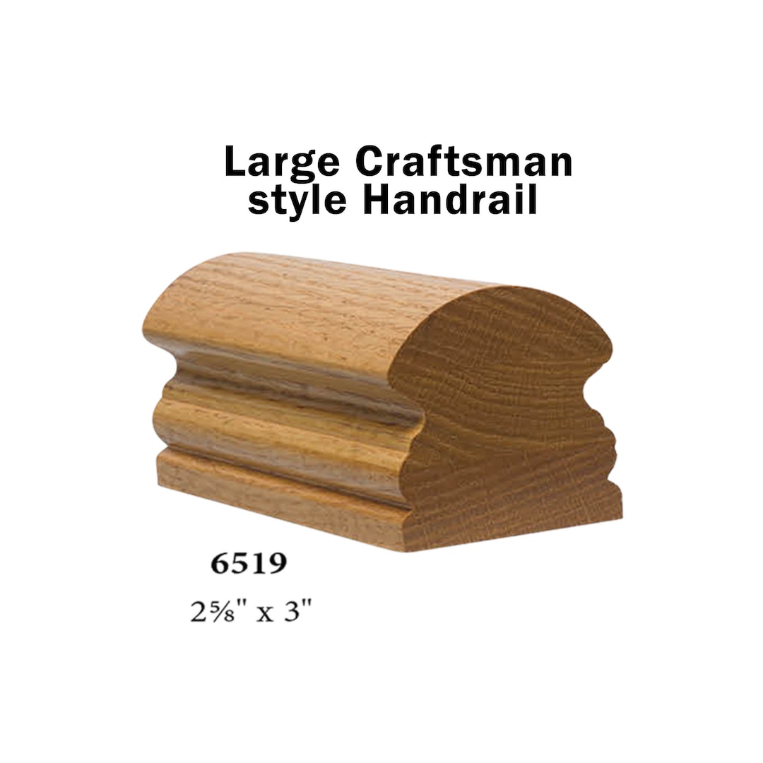 Hardwood Stair Handrail Traditional Style 6519 Red Oak/poplar Hardwood ...