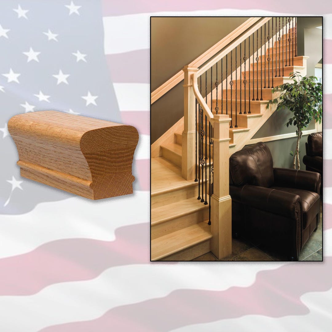 Traditional Wood Handrail: Interior Stair Railings - Oak/poplar - Etsy