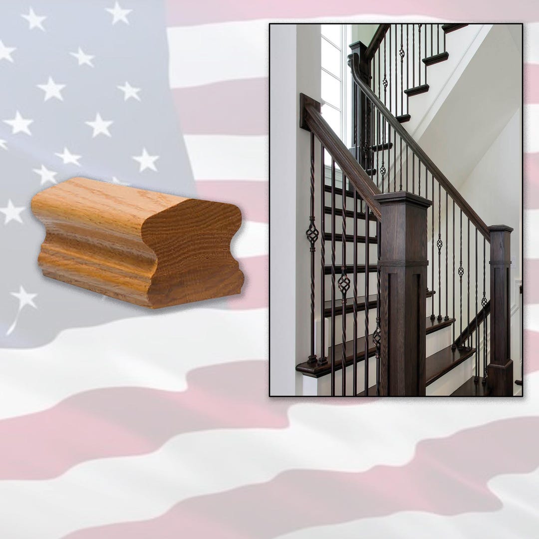 Wooden Railing Staircase Rails- 6910 Traditional Style Stair Rails for ...