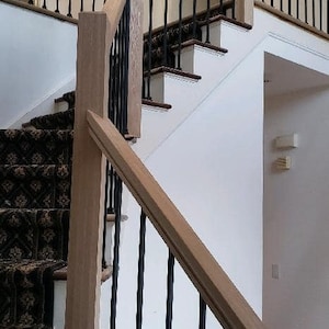 Modern Style Oak Hardwood Stair Handrail 6084 Contemporary Style White ...