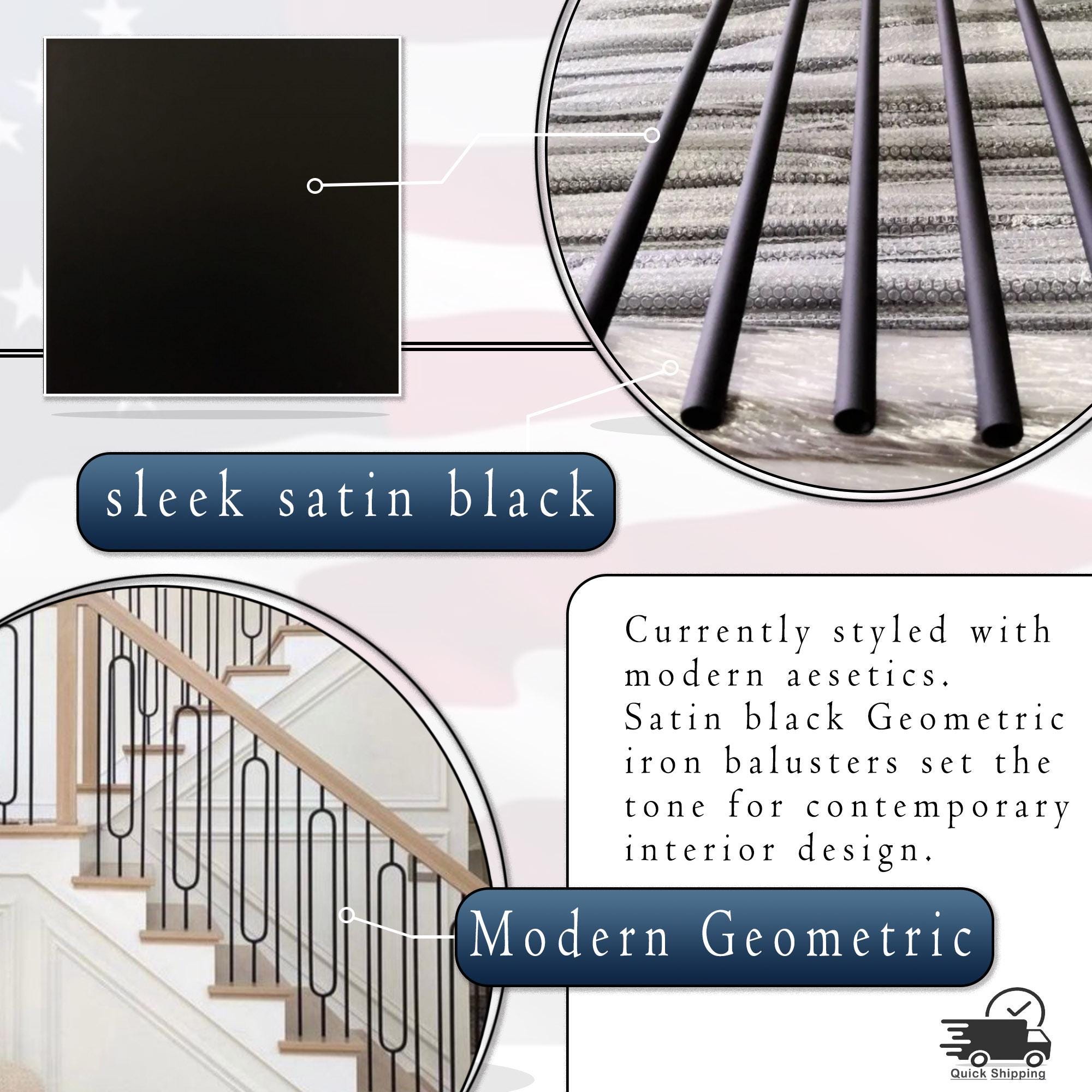 Satin Black Iron Baluster: Modern Farmhouse Stair Railing Spindle - Etsy