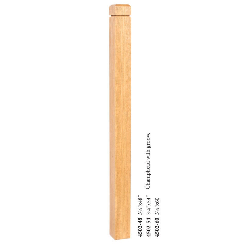 Newel Post 3 1/4 Notched White Oak Plain Square Newel - Etsy