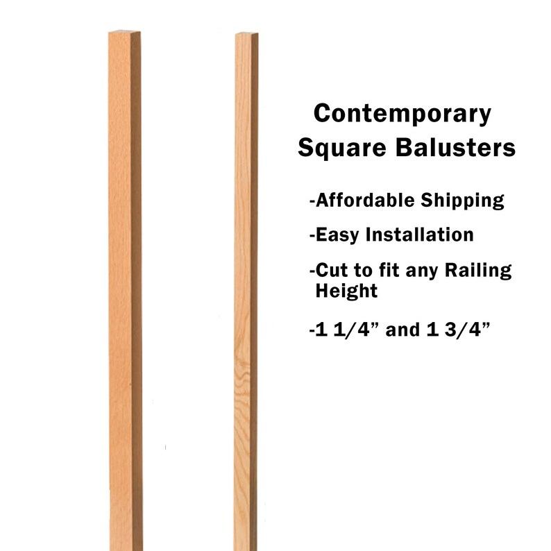 Plain Square Wooden Stair Baluster Red Oak/poplar/pre-finished - Etsy