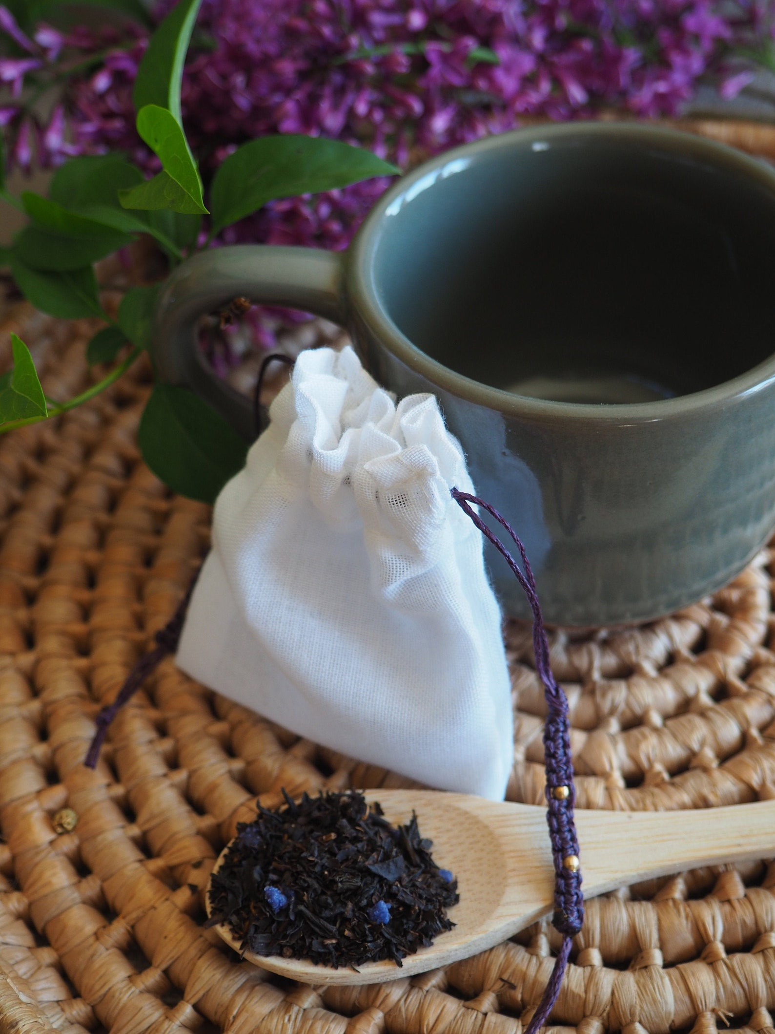 Sachet à thé / infusion réutilisable en coton finition | Etsy