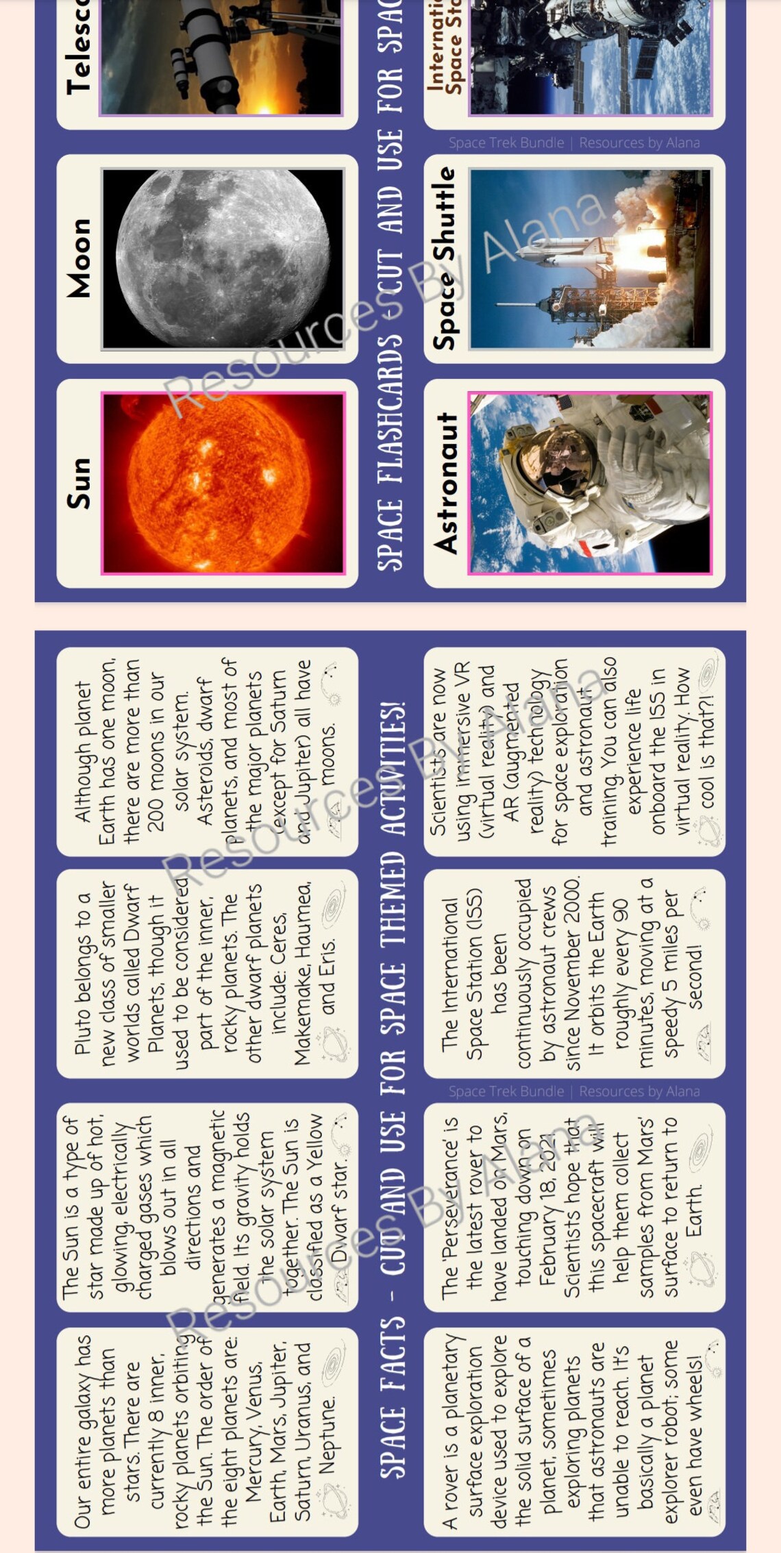 Outer Space Flashcards and Fact Cards Homeschool Forest - Etsy