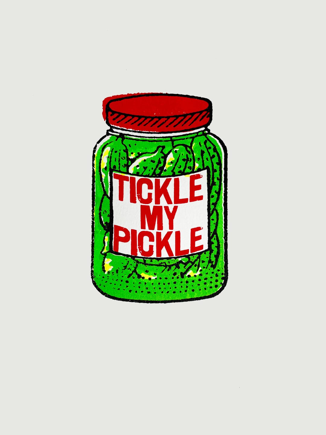 Tickle My Pickle: A4 Screen Print - Etsy UK