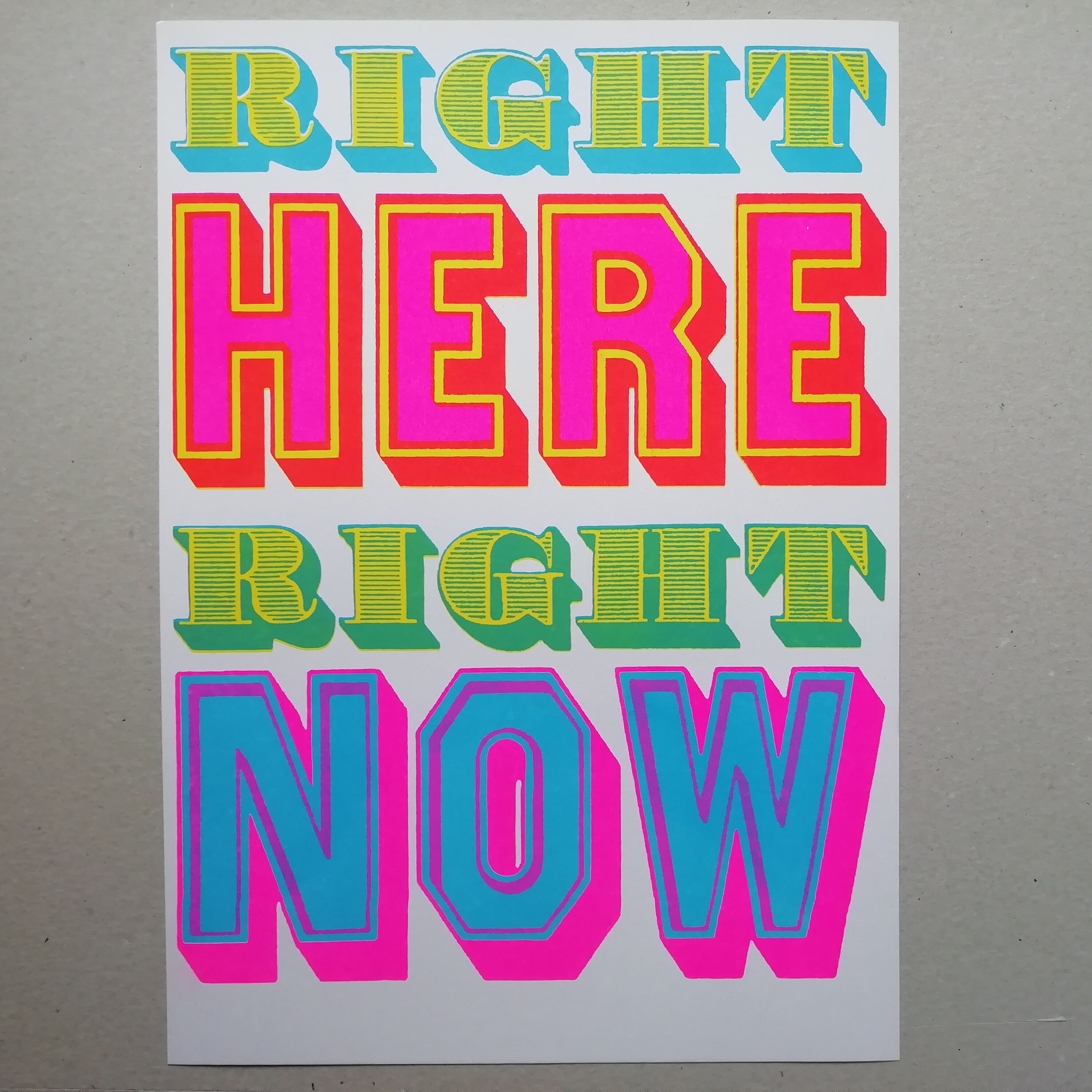 Right Here Right Now Risograph print | Etsy
