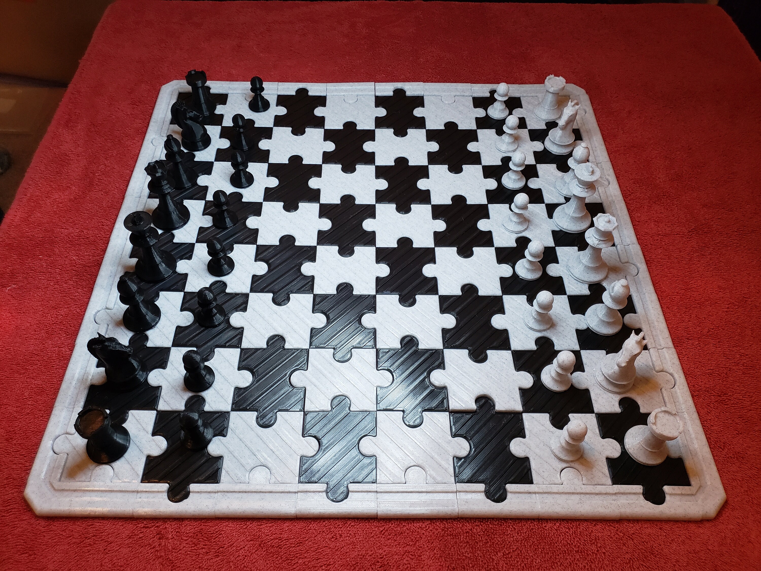 Rompecabezas tablero de ajedrez con piezas | Etsy