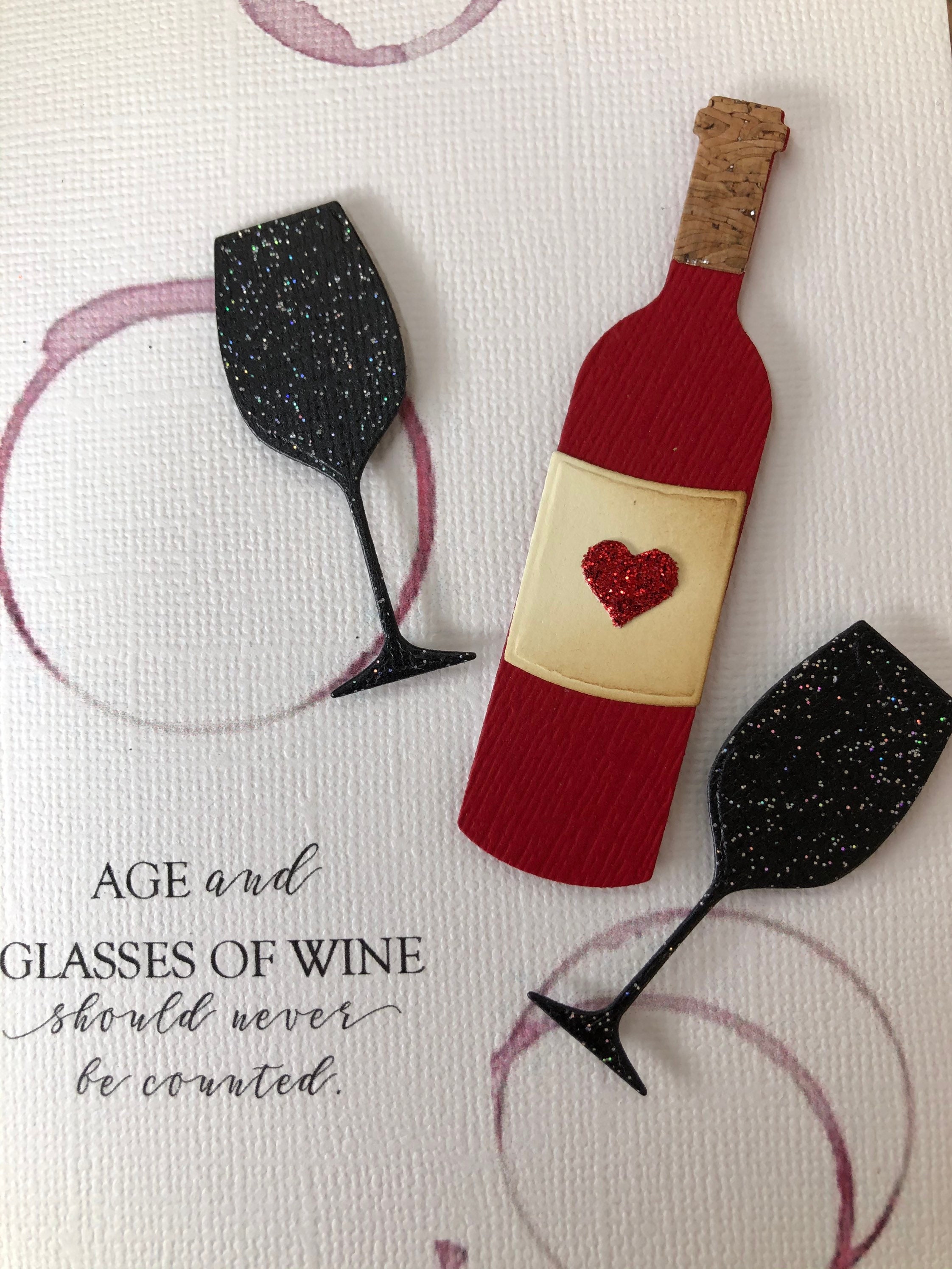 Handmade Birthday Card Birthday Wine Card Wine Drinker Age Etsy De