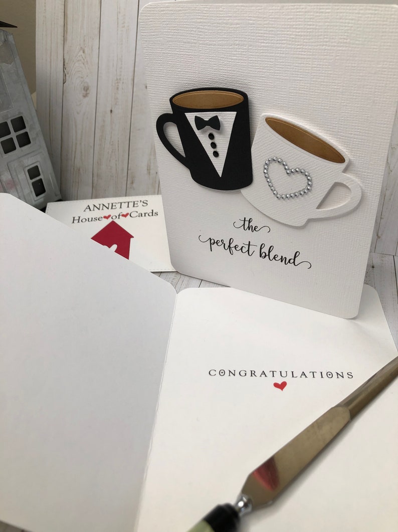 Handmade Wedding Card Bride & Groom Coffee Theme Mr. and - Etsy