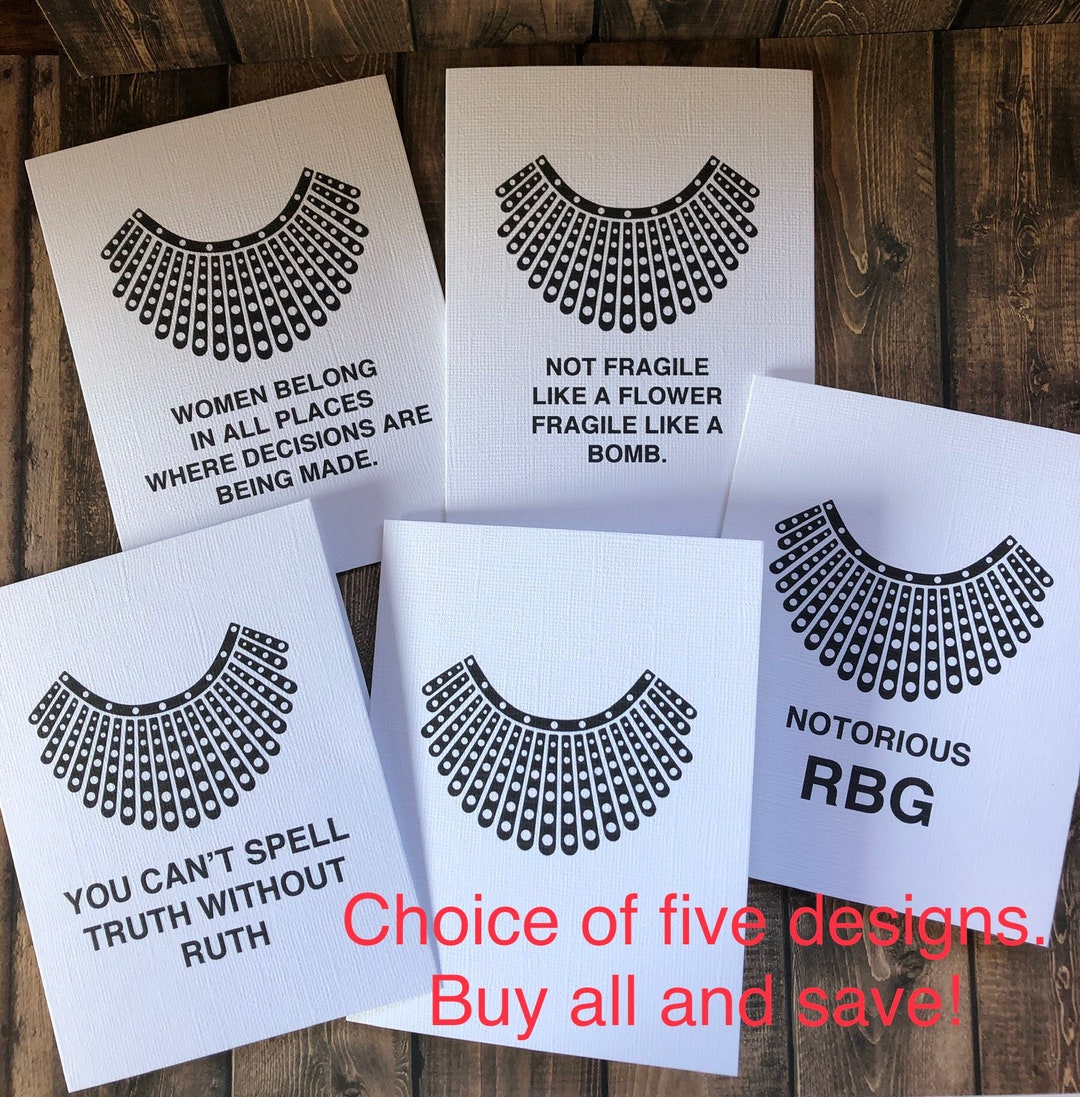 Justice Ruth Bader Ginsburg RBG Greeting Card, RBG Collar, Notorious ...
