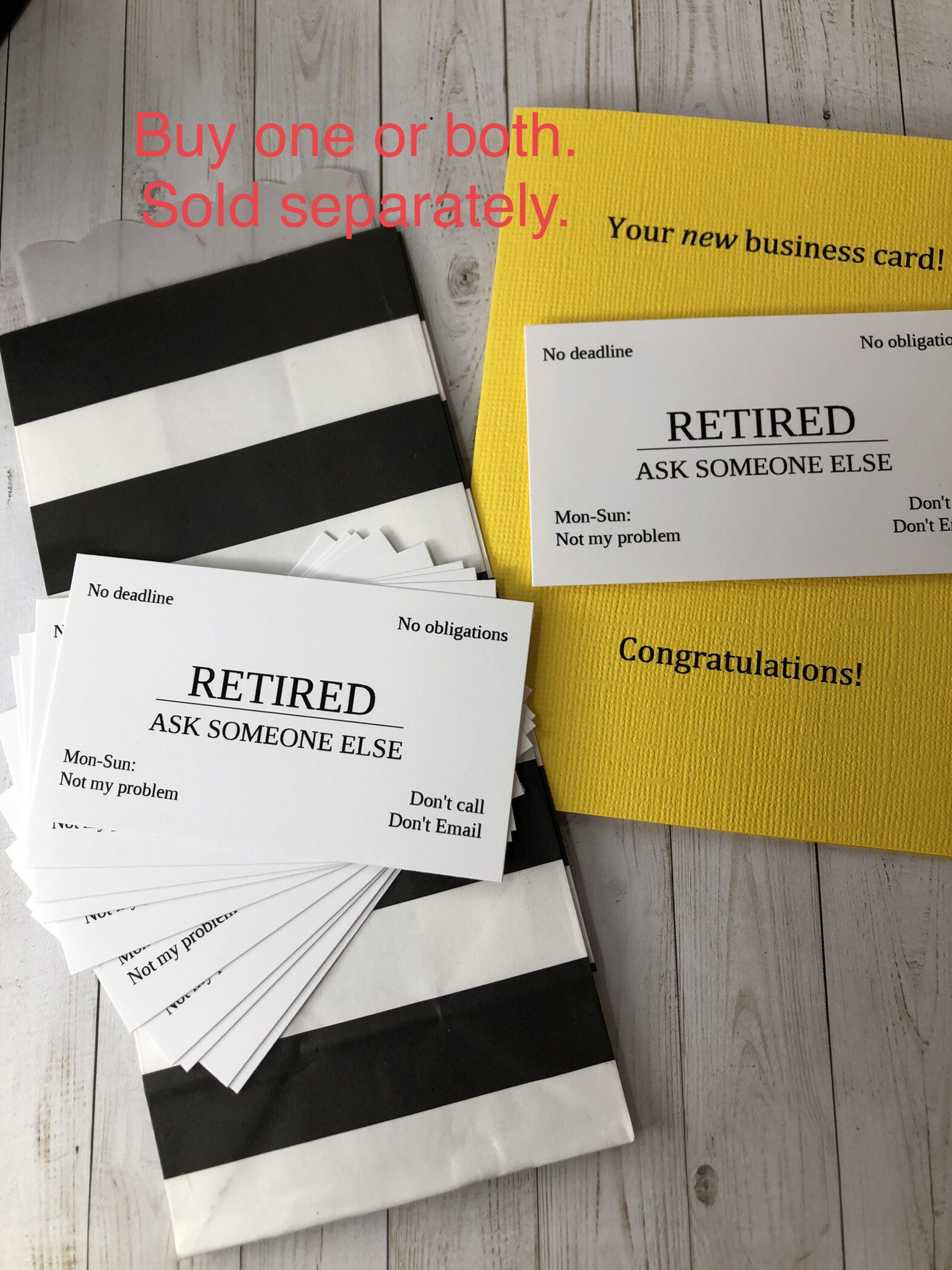 Handmade Retirement Greeting Card Business Card - Etsy