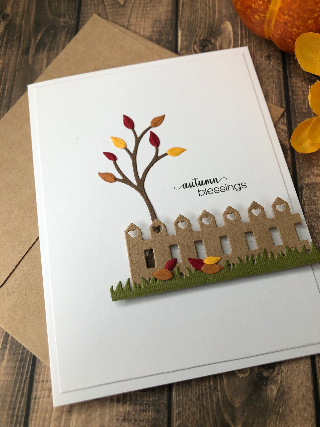 Handmade Fall Card, Autumn Blessings, Fall Friendship, Fall Thinking of ...