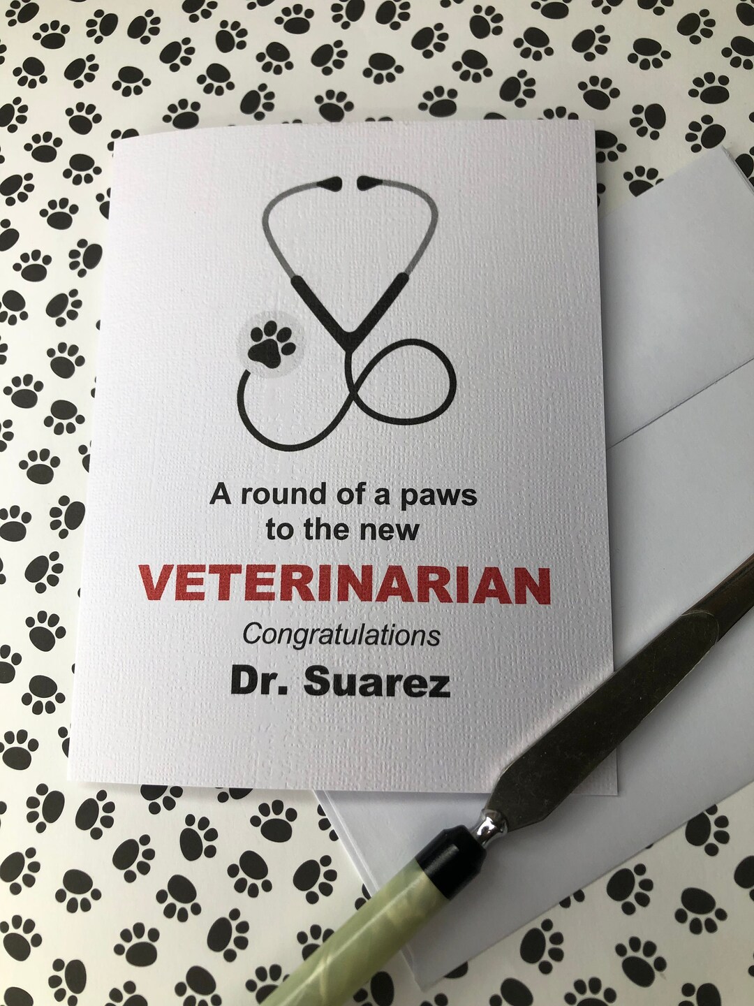 Personalized Veterinarian Graduation Card, Congratulations Vet ...
