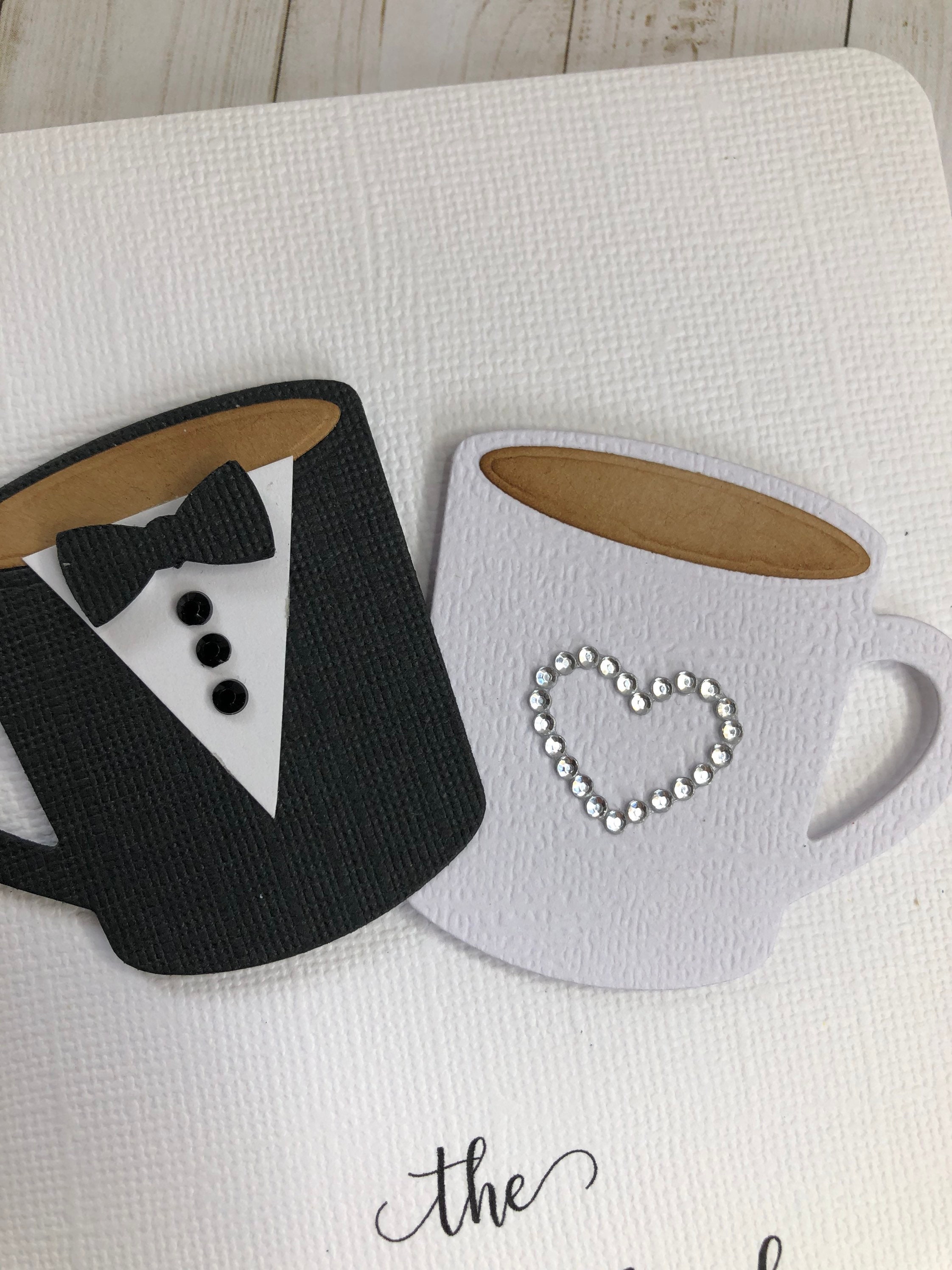 Handmade Wedding Card Bride & Groom Coffee Theme Mr. and | Etsy