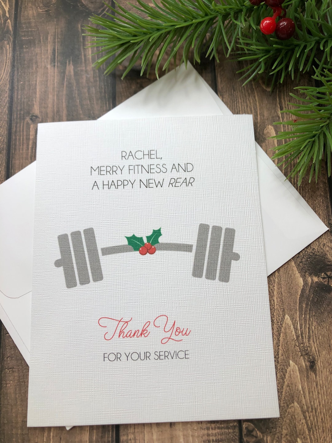 Fitness Instructor Christmas Thank You Card, Personal Trainer Thank You ...