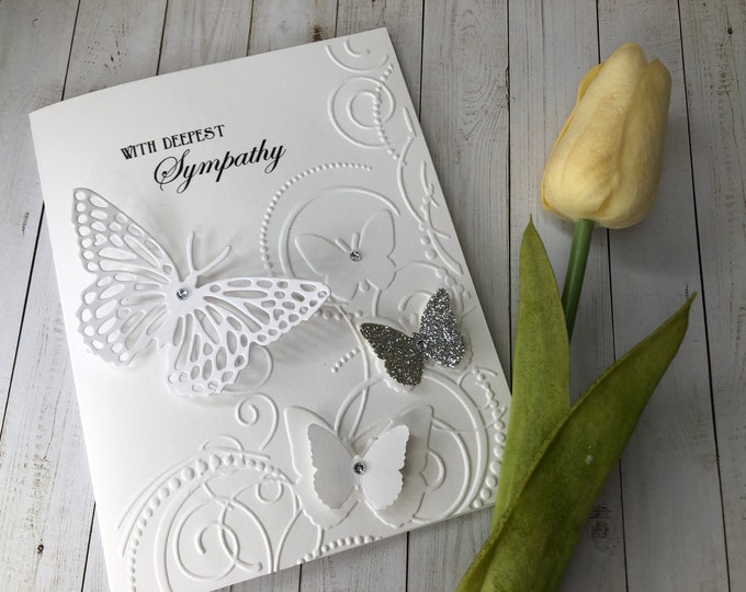 Handmade Sympathy Card, Condolence Card, With Deepest Sympathy Card ...
