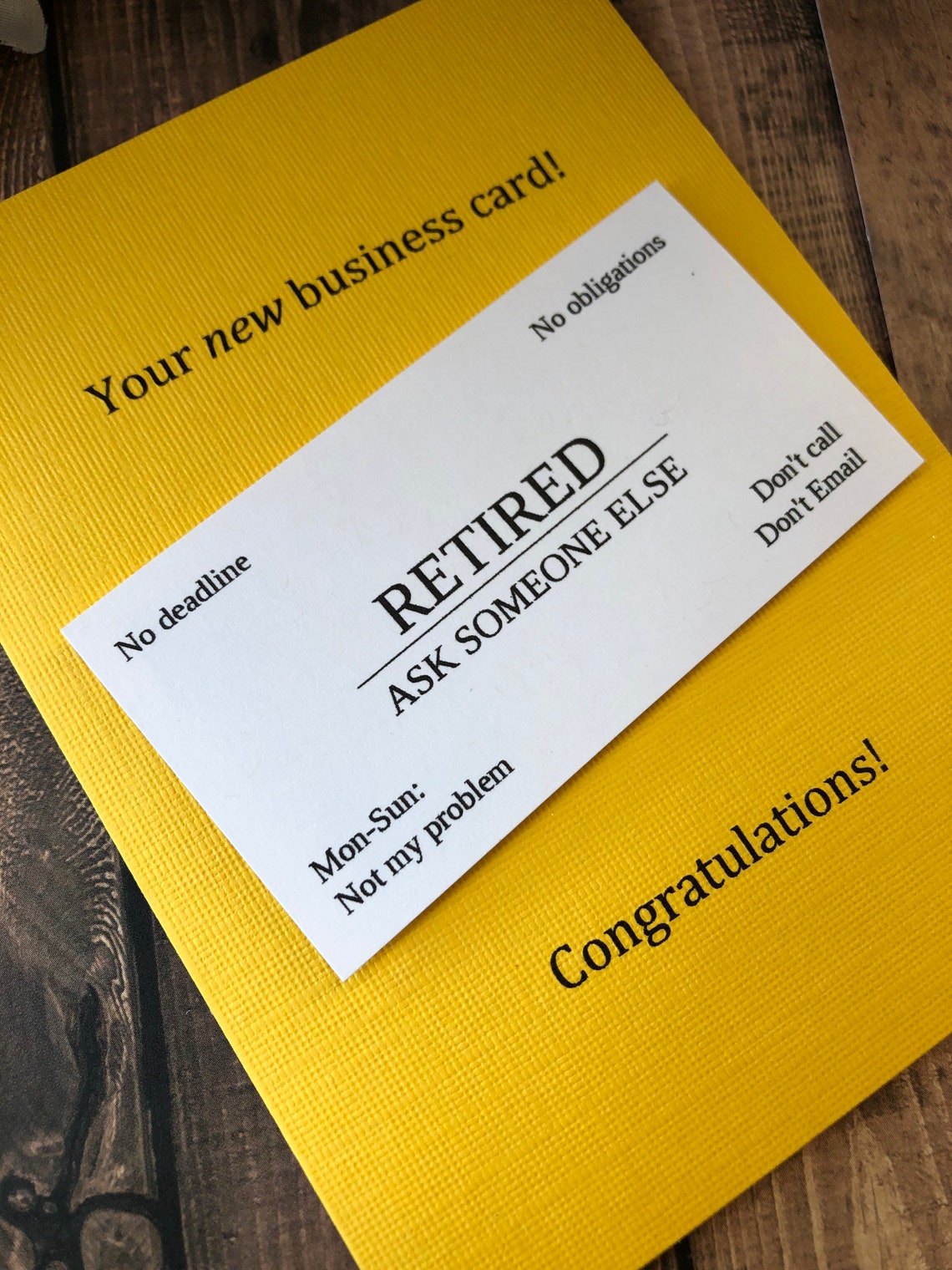 Handmade Retirement Greeting Card Business Card - Etsy