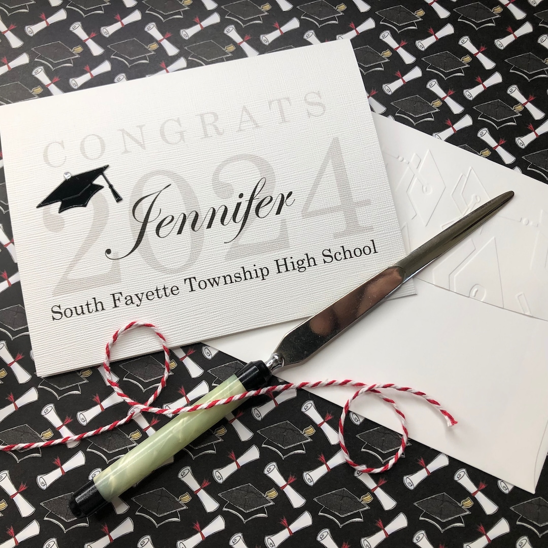 Personalized Graduation Card for Name and School, Graduation Card 2024 ...