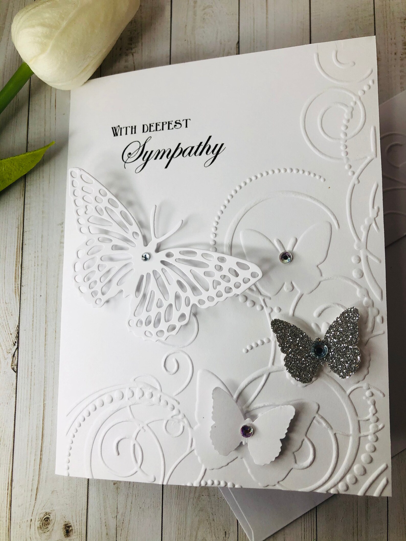 Handmade Sympathy Card Condolence Card With Deepest Sympathy - Etsy