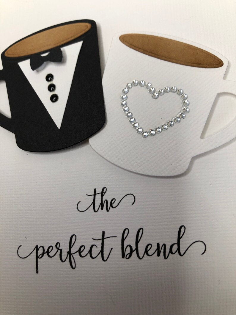Handmade Wedding Card Bride & Groom Coffee Theme Mr. and - Etsy