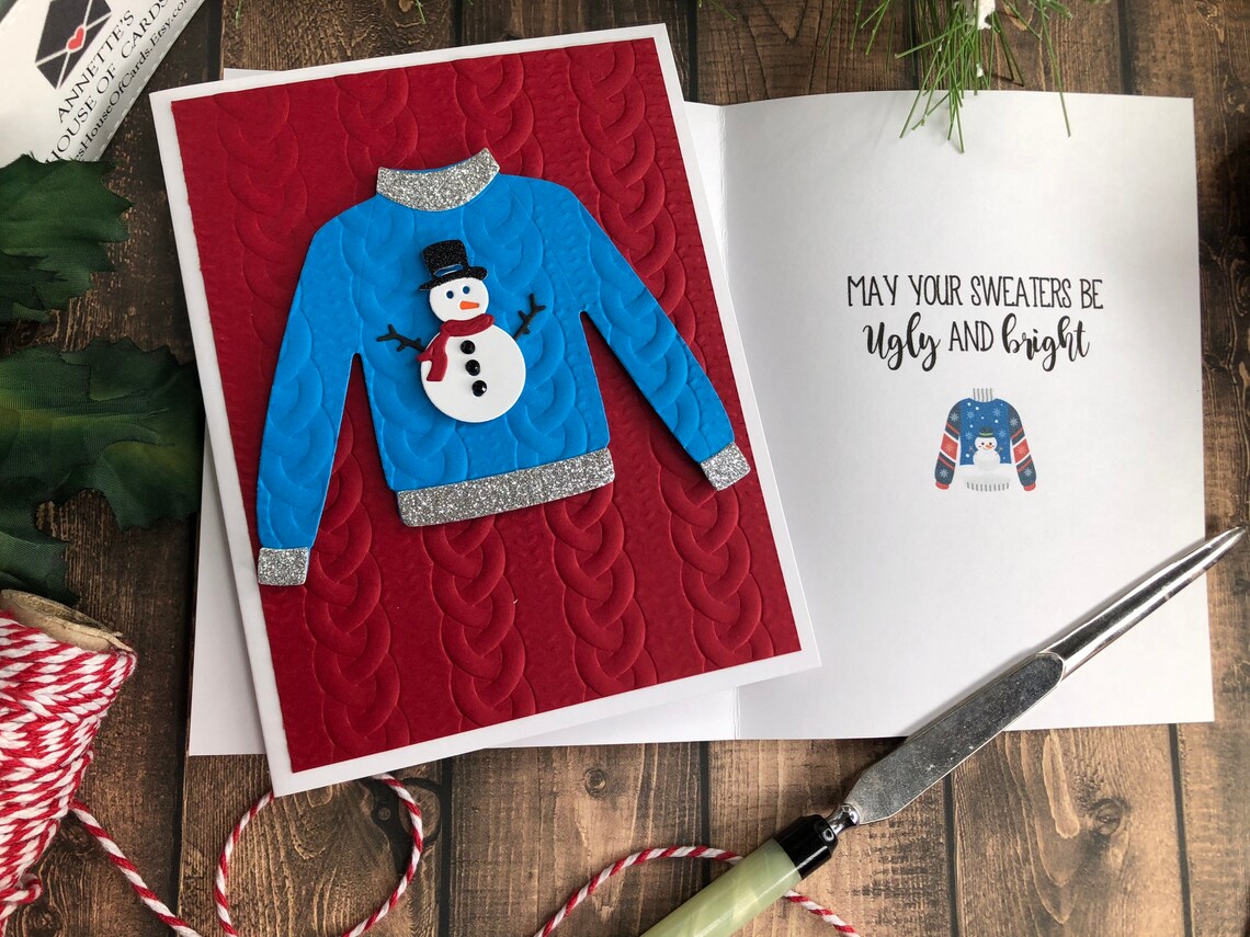 Handmade Ugly Sweater Card 3-D Ugly Christmas Sweater - Etsy
