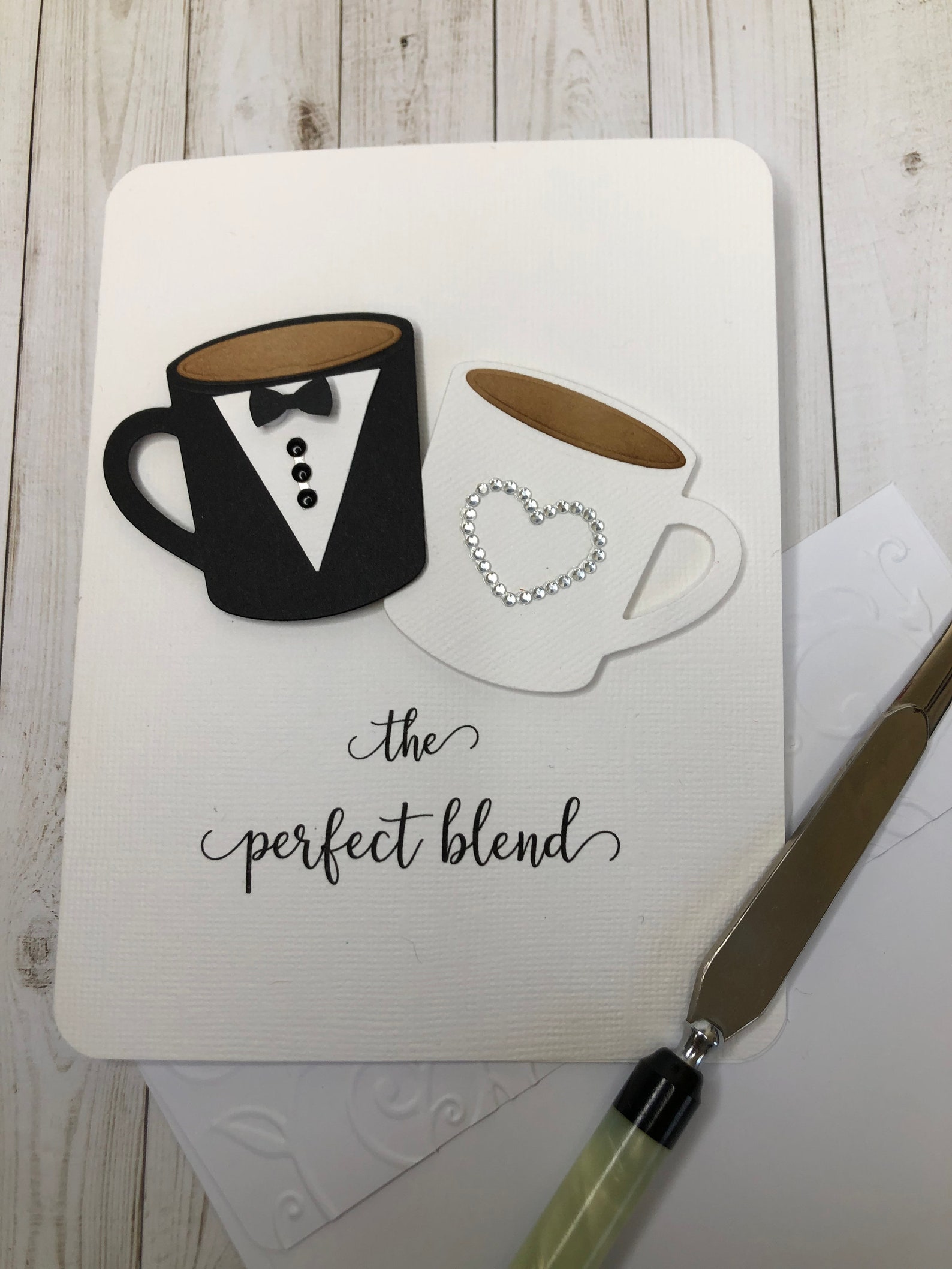 Handmade Wedding Card Bride & Groom Coffee Theme Mr. and - Etsy