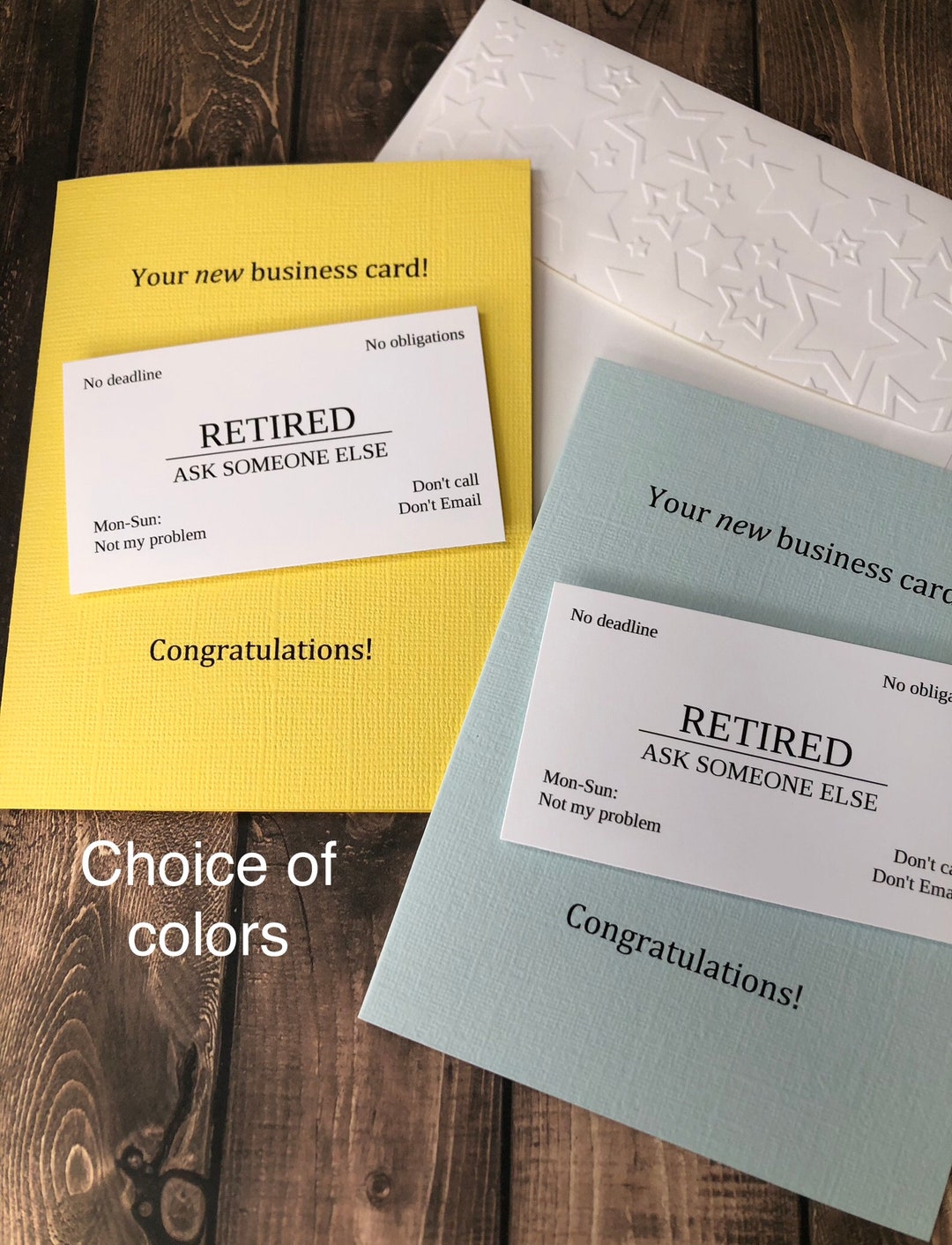 Handmade Retirement Greeting Card Business Card - Etsy