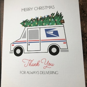 Postal Worker Christmas Card, Thank You Post Office Worker, Mail ...