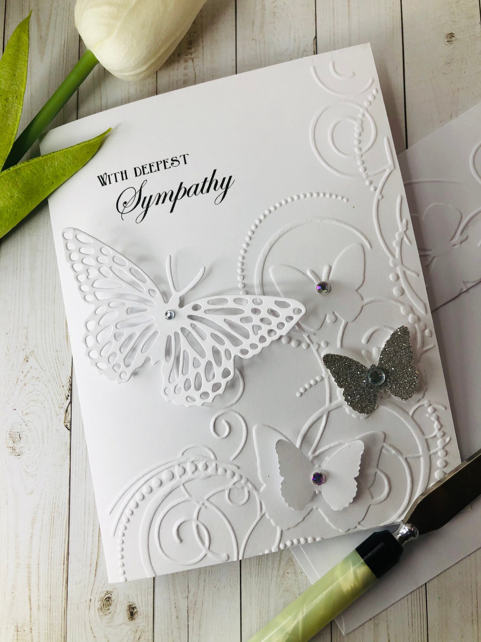 Handmade Sympathy Card Condolence Card With Deepest Sympathy - Etsy