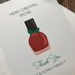 Manicurist Christmas Thank You Card, Nail Technician Thank You Card ...