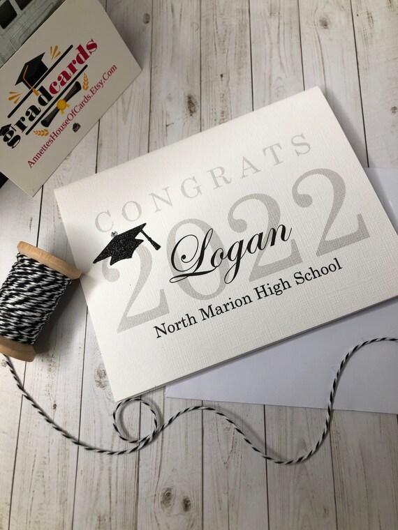 Personalized Graduation Card for Name and School Graduation - Etsy
