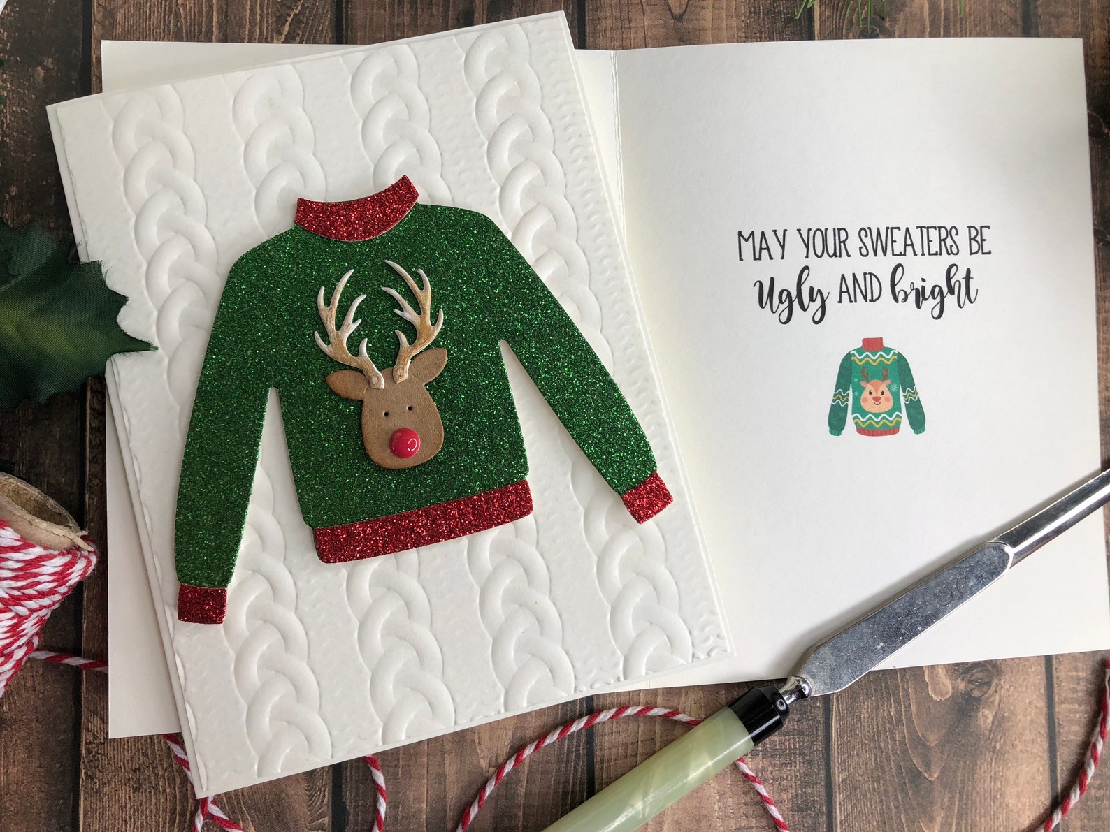 Handmade Ugly Sweater Card 3-D Ugly Christmas Sweater | Etsy