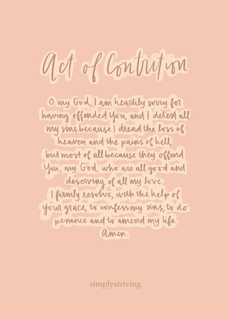 Act of Contrition Prayer - Etsy