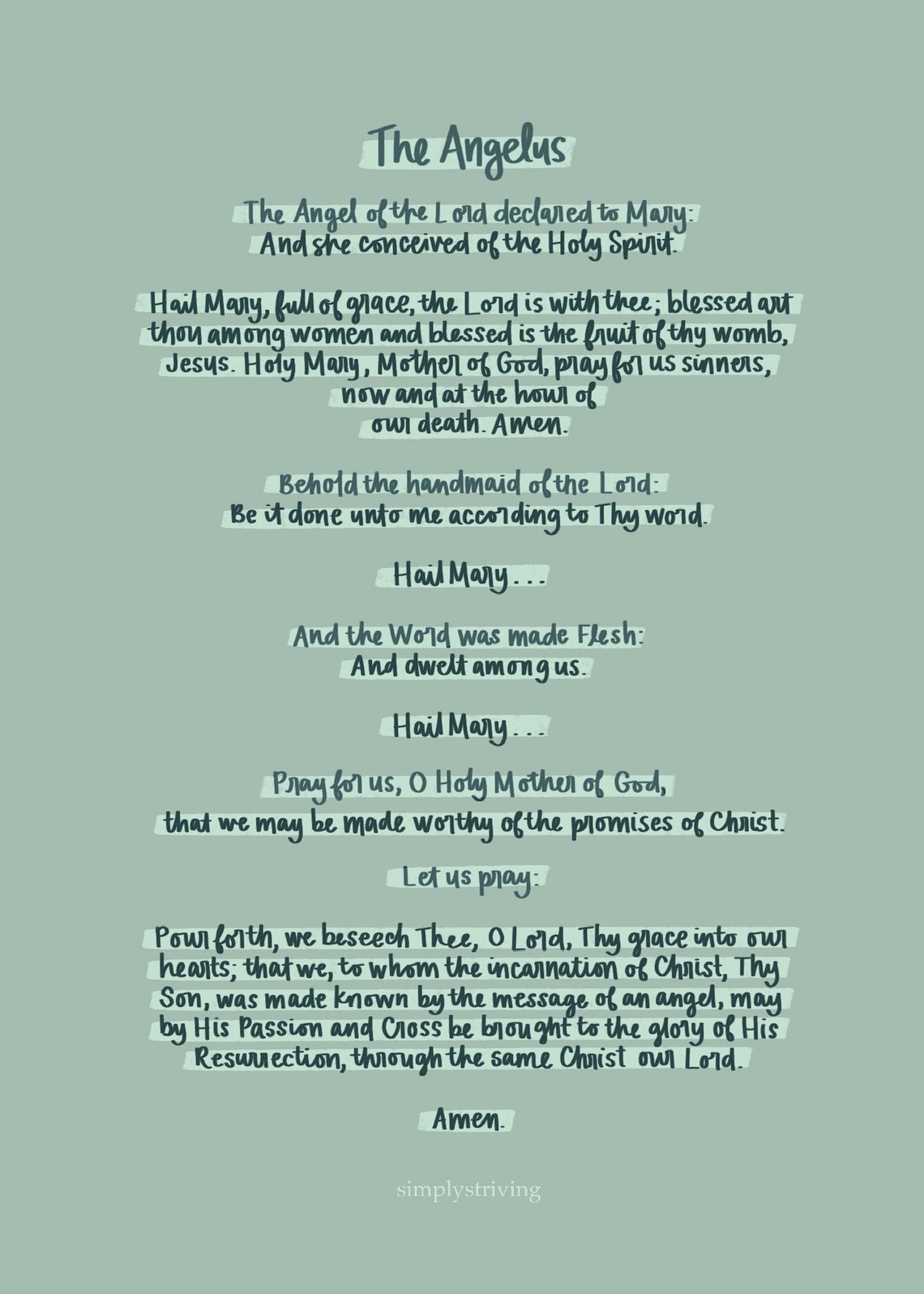 The Angelus Prayer- 5x7 Digital Download - Etsy